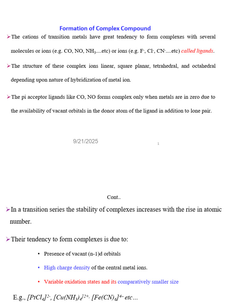 Transition Metal Complexes and Catalysis | PDF | Catalysis ...