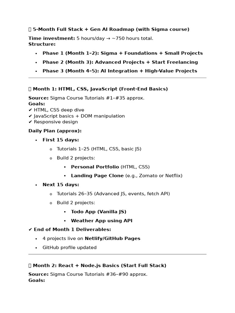 Full Stack Roadmap | PDF | Information Technology | Web Development