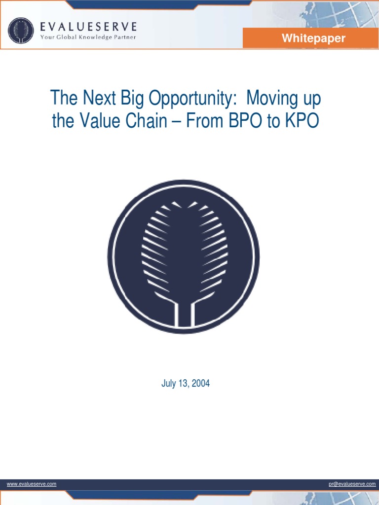 Evalueserve - KPO - Whitepaper | PDF | Offshoring | Business Process ...