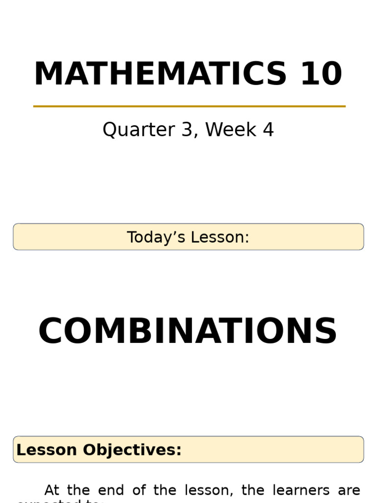 Understanding Combinations in Math | PDF