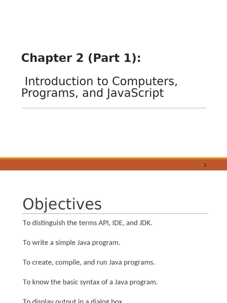 Lecture 2 Intro To Computers, Programs and JavaSciript | PDF | Java ...