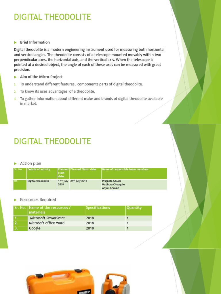 Advanced Survey Micro Project | PDF | Optical Devices | Measuring ...
