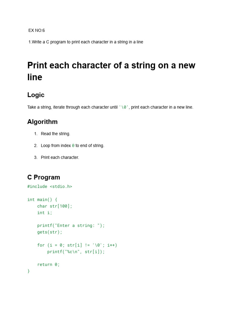 Ex No - 6 It22111 | PDF | String (Computer Science) | Letter Case