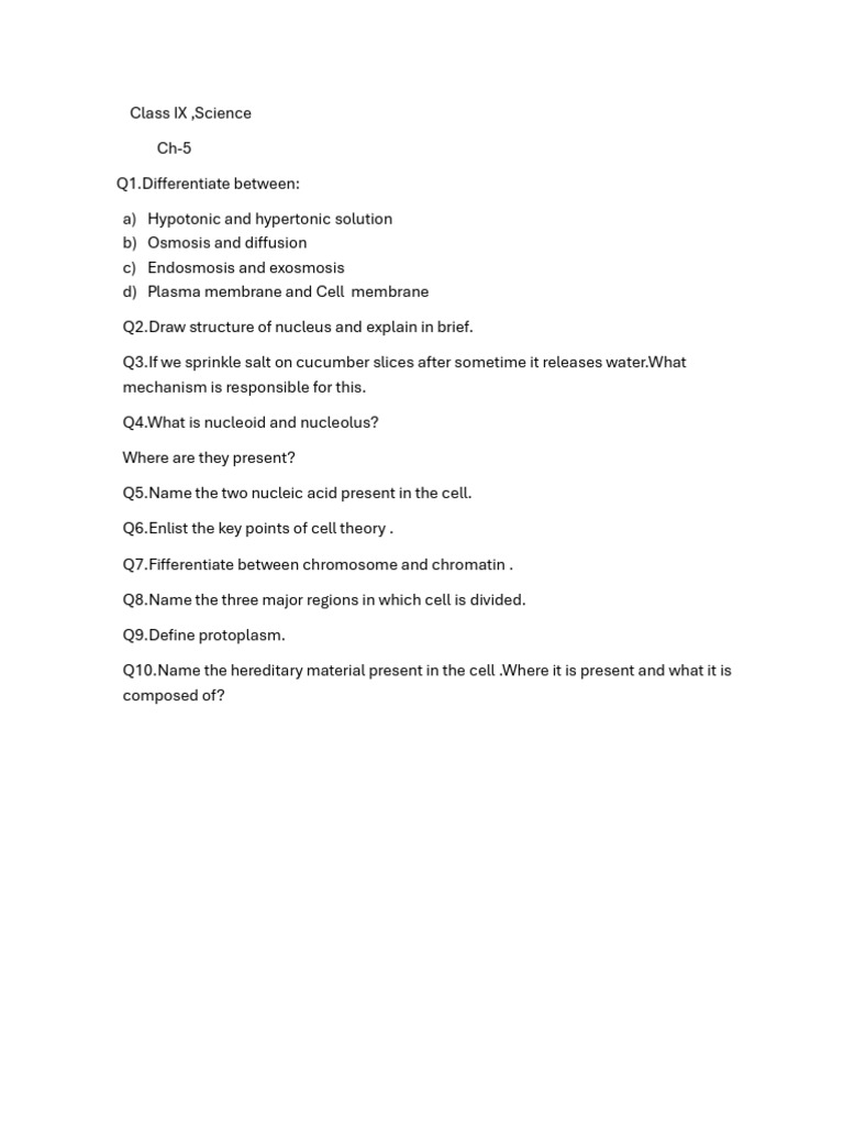 Class IX Science: Cell Structure & Functions | PDF