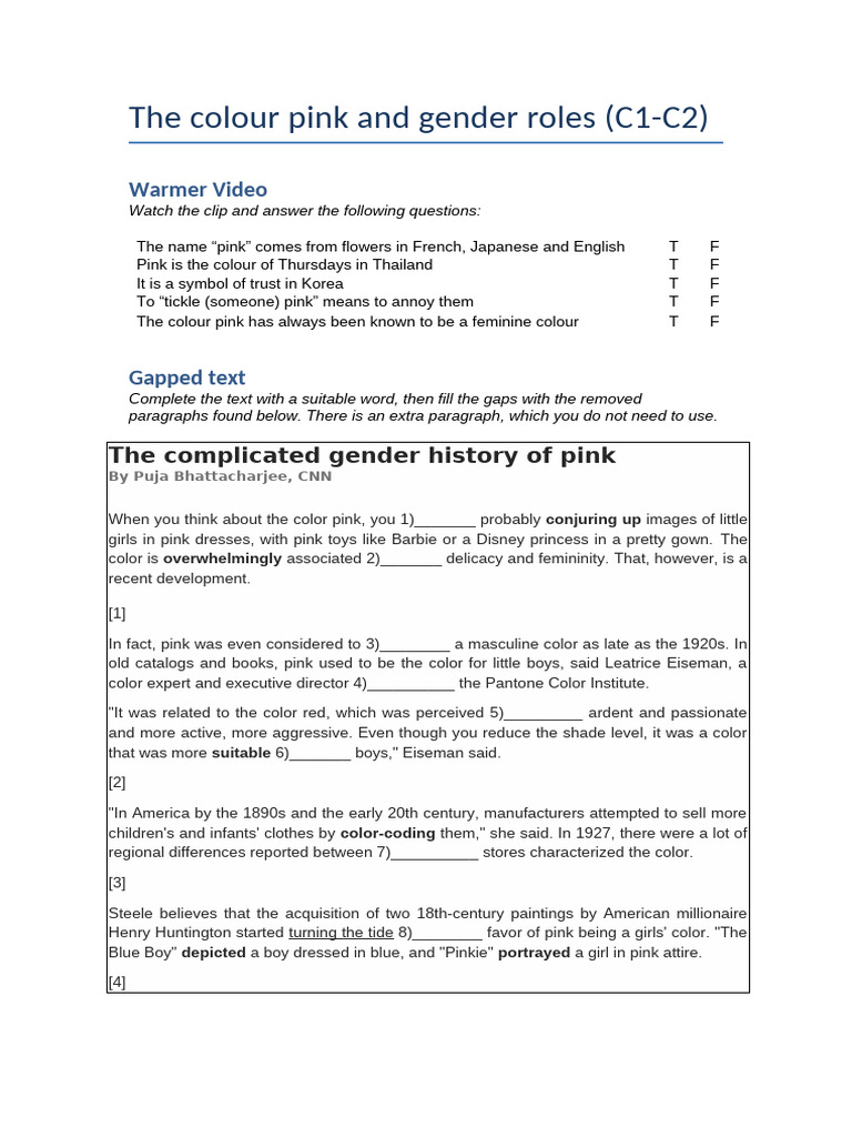 The Gender History of Pink Color | PDF | Gender Role | Gender