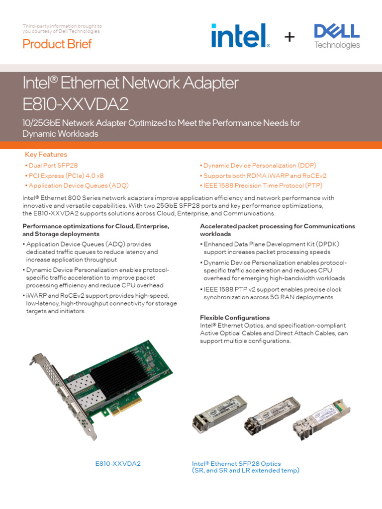 Dell - Intel Ethernet Network Adapter E810-XXVDA2 | PDF | Internet ...