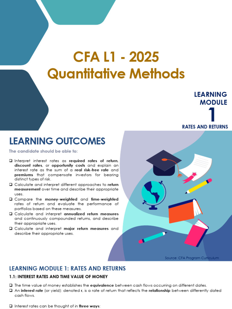 Quantitative Methods - CFA L1 2025 - Learning Module 1 - V1 | PDF ...