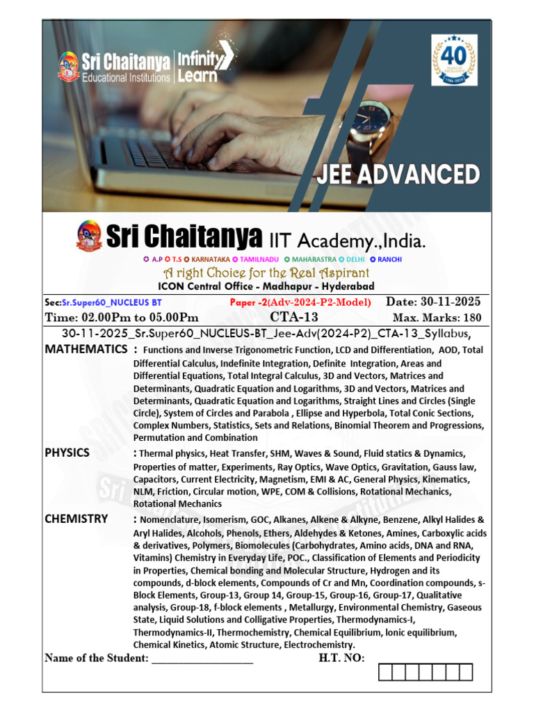 30 11 2025 - SR - Super60 - NUCLEUS BT - Jee Adv (2024 P2) - CTA 13 - Q ...