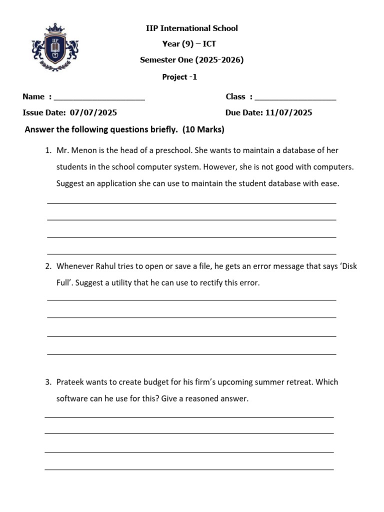 Year 9 July ICT Project 1 | PDF