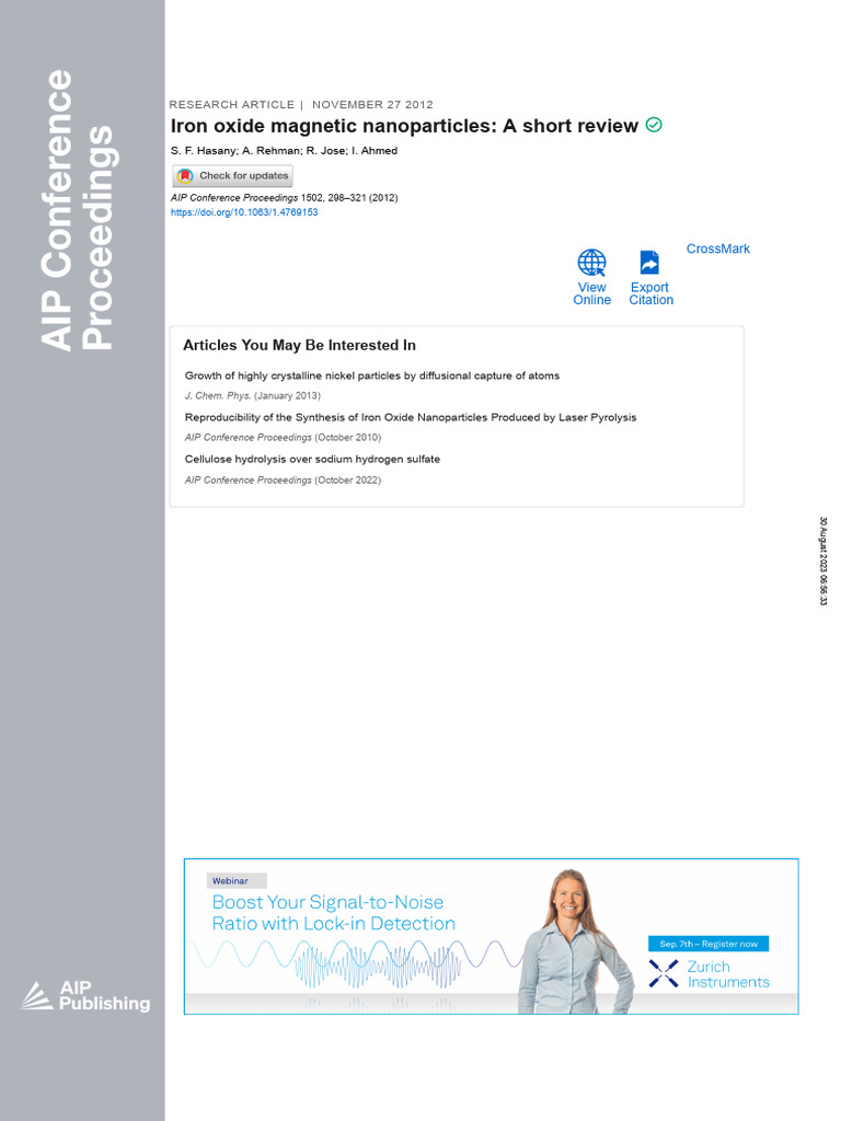 Iron 7 | PDF | Nanoparticle | Condensed Matter Physics