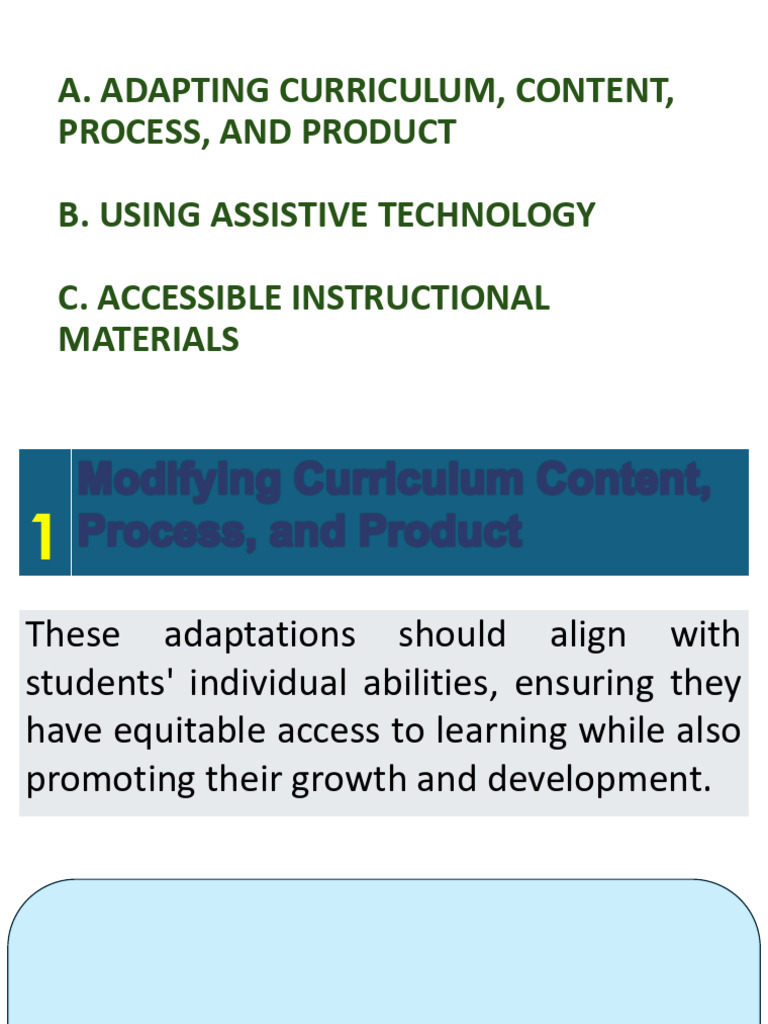 Adapting Curriculum with Assistive Tech | PDF | Differentiated ...