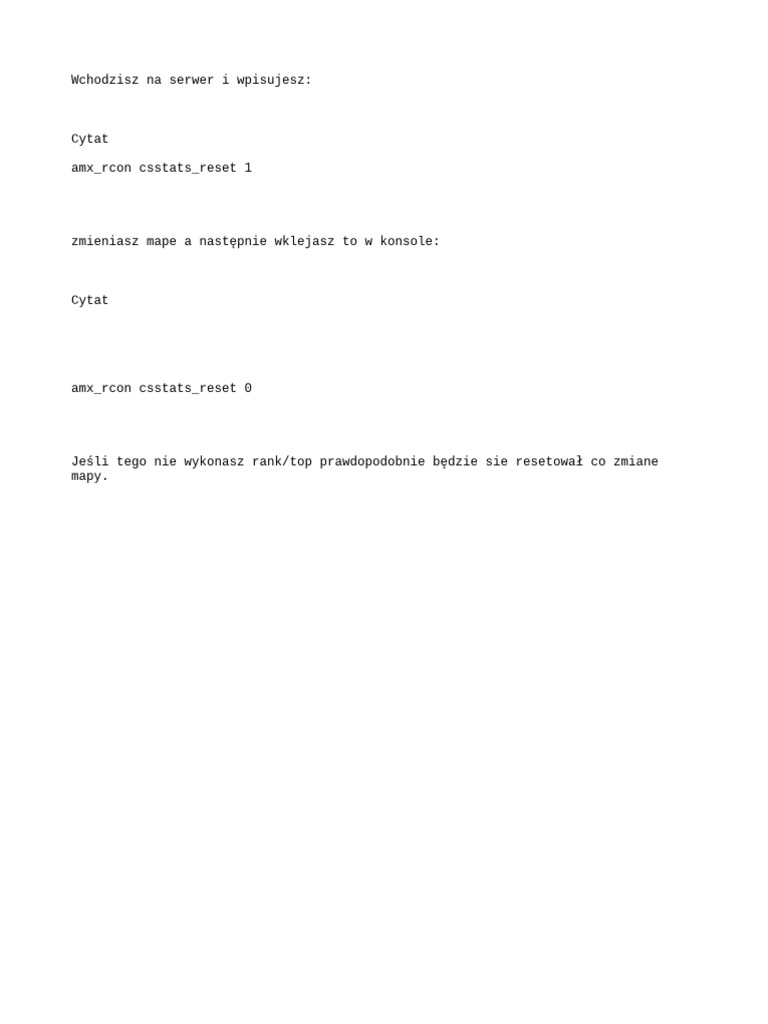 Reset Stat Cs1.6 | PDF