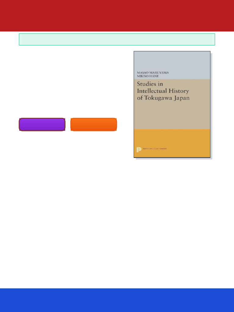 Studies in Intellectual History of Tokugawa Japan Masao Maruyama Ebook ...