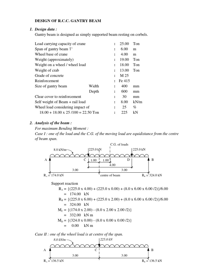 Gantry Beam Design | PDF | Bending | Beam (Structure)