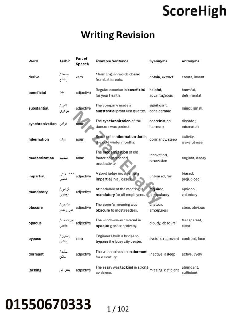 Writing Revision Nov | PDF
