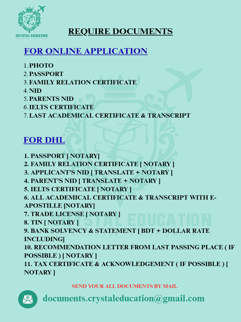 Require Documents For South Korea | PDF
