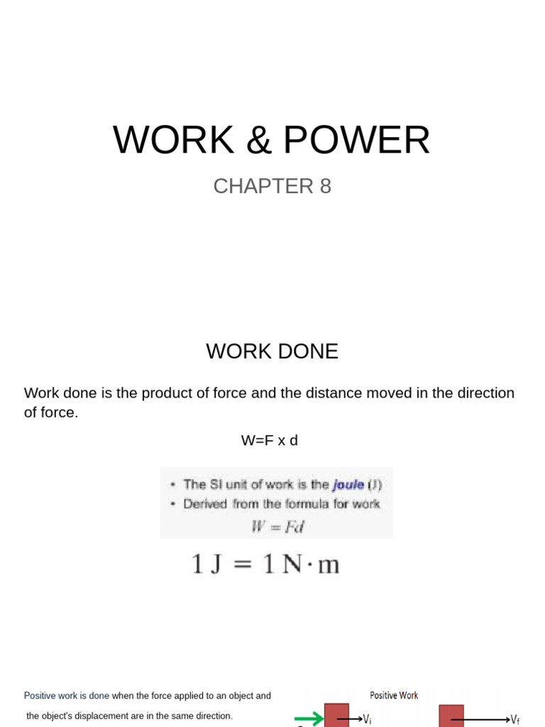 Understanding Work and Power Concepts | PDF