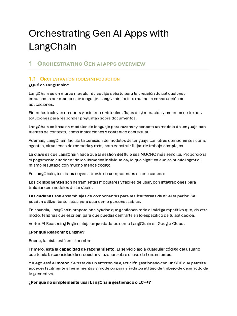 Orquestación de Apps Gen AI con LangChain | PDF | Computación en la ...