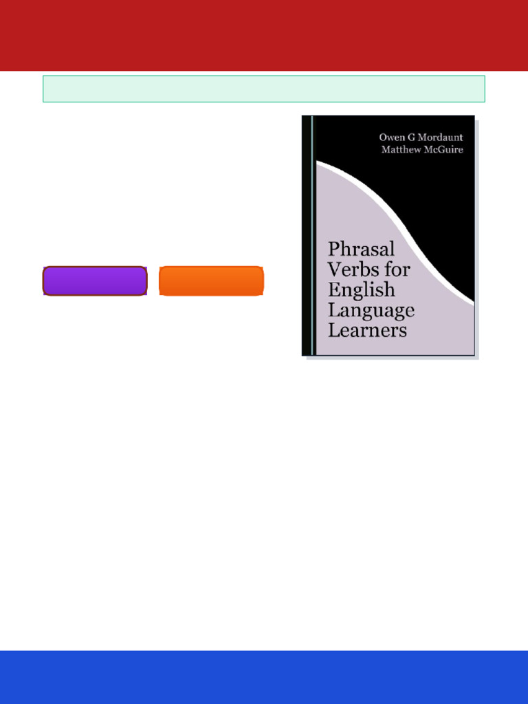 Phrasal Verbs for English Language Learners 1st Edition Owen G ...