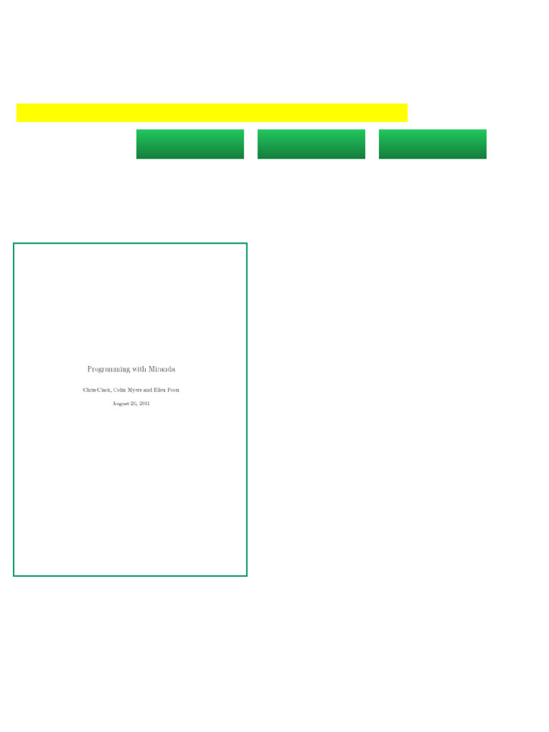 Programming with Miranda Chris Clack online reading | PDF