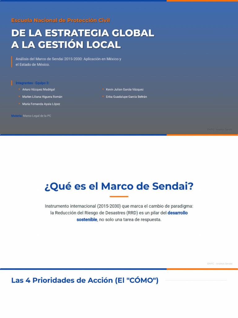 Presentación Marco de Sendai Edomex | PDF
