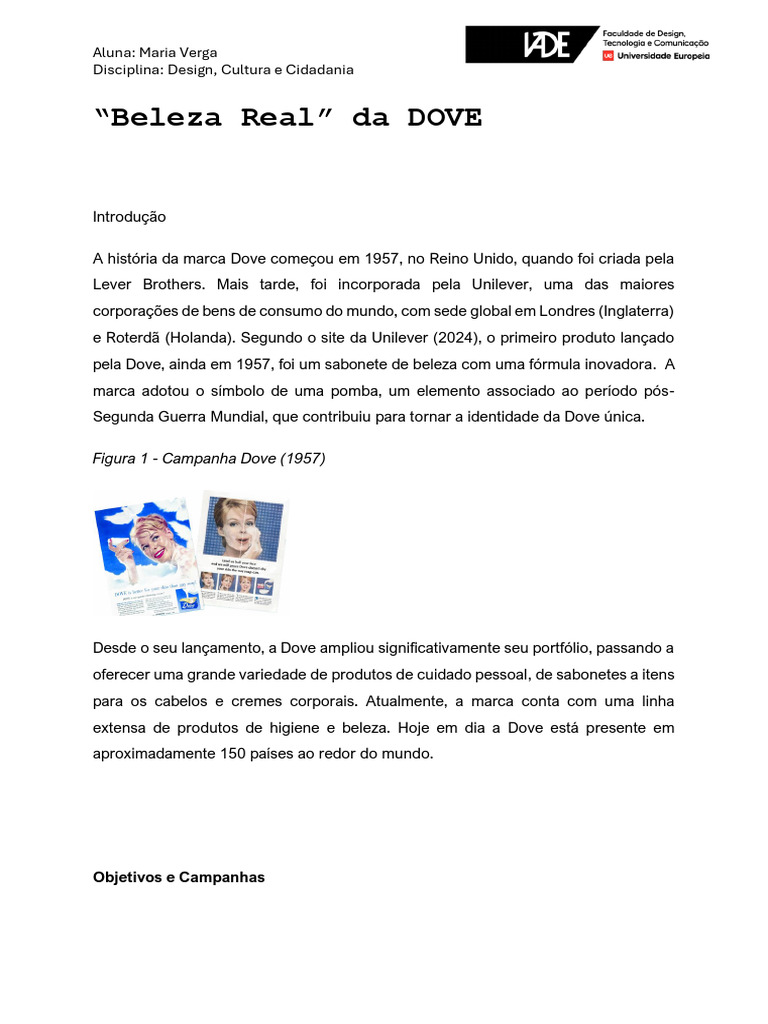 Annotated-Campanha Beleza Real - Dove (Maria Verga) | PDF | Beleza ...