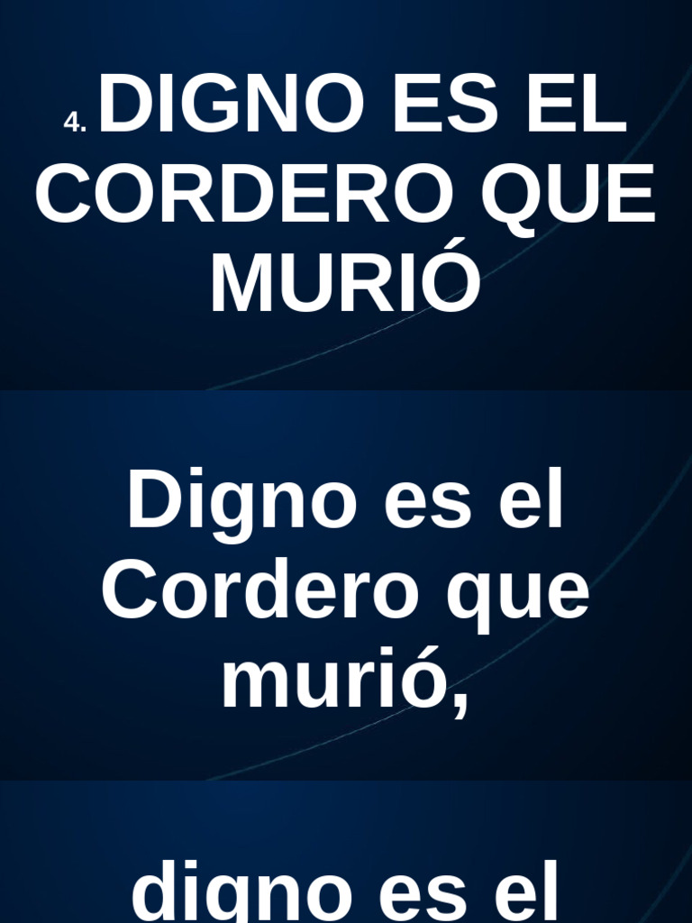 Digno Es El Cordero Que Murió | PDF