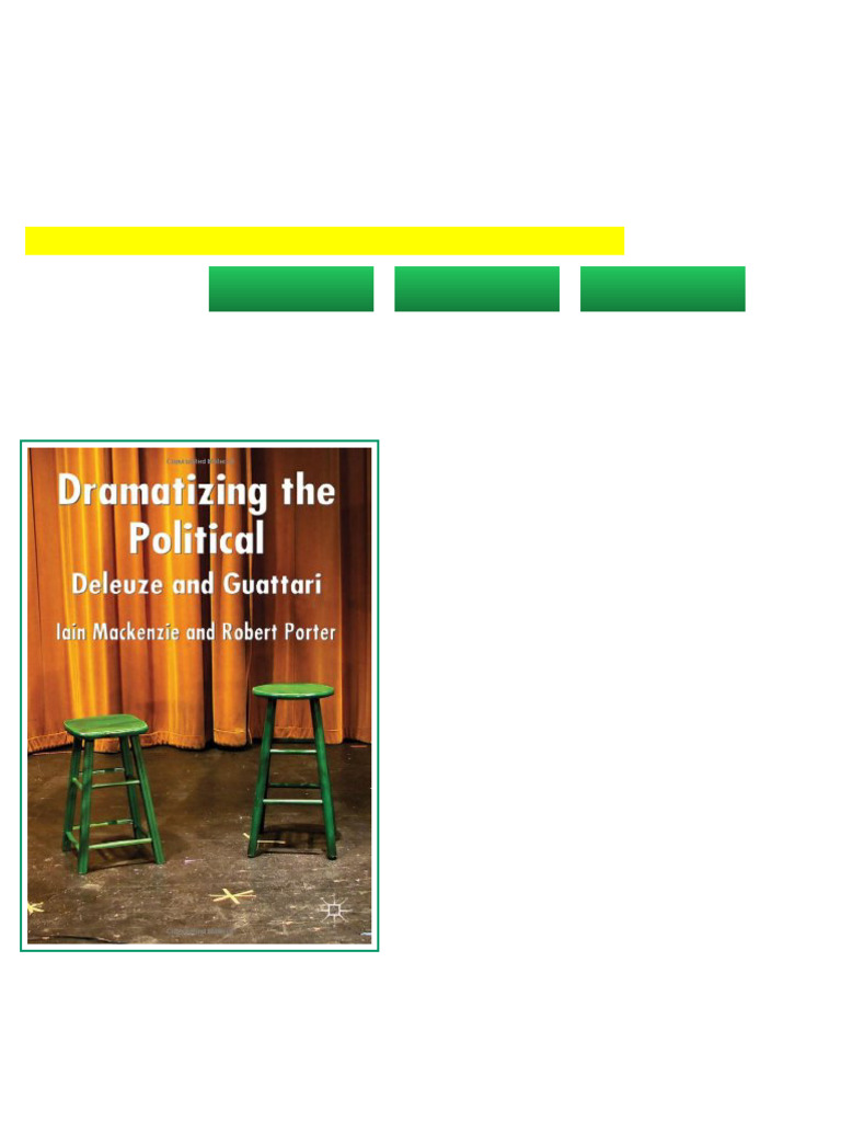Dramatizing The Political Deleuze and Guattari 1st Edition Robert ...