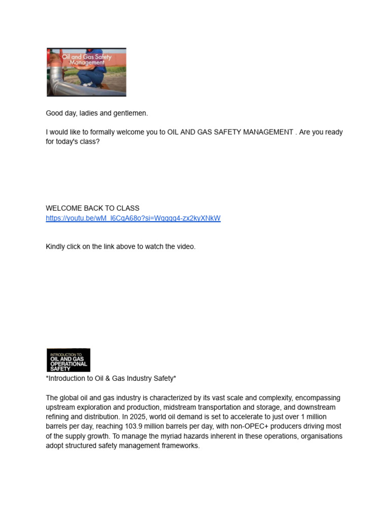 Oil and Gas Safety Management Overview | PDF | Risk | Risk Assessment