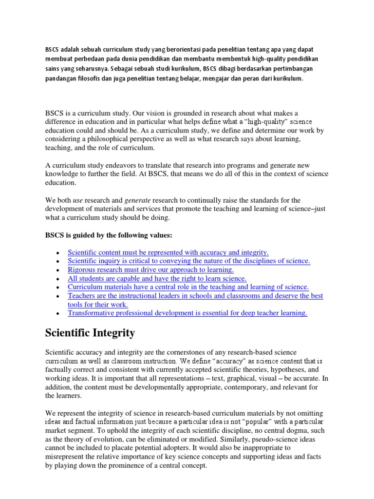 BSCS: High-Quality Science Curriculum | PDF | Constructivism ...