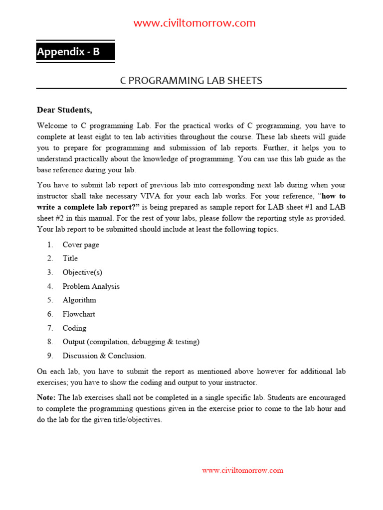 LabSheetsC Programming | PDF | Parameter (Computer Programming ...