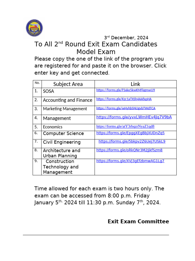 Exit Exam Model Exam Link | PDF | Endogeneity (Econometrics) | Ordinary ...