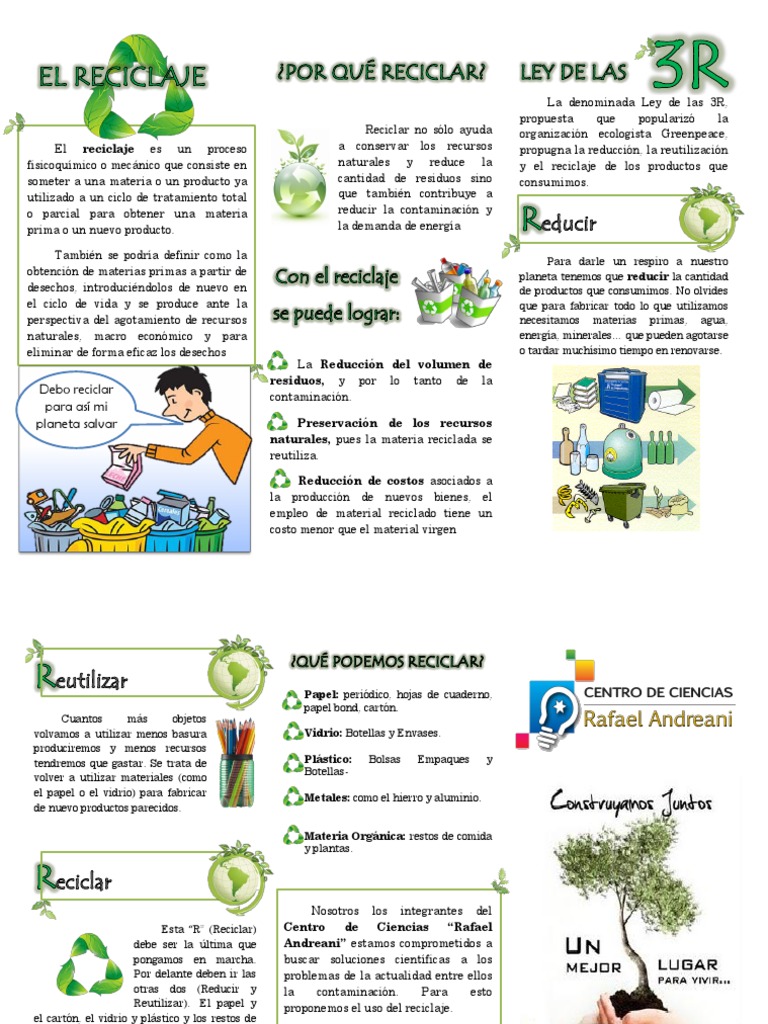 TRIPTICO RECICLAJE