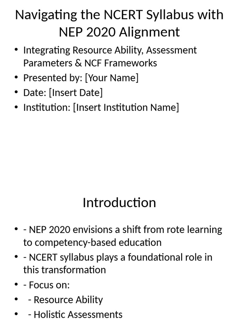 NCERT Syllabus & NEP 2020 Integration Guide | PDF | Learning | Teachers