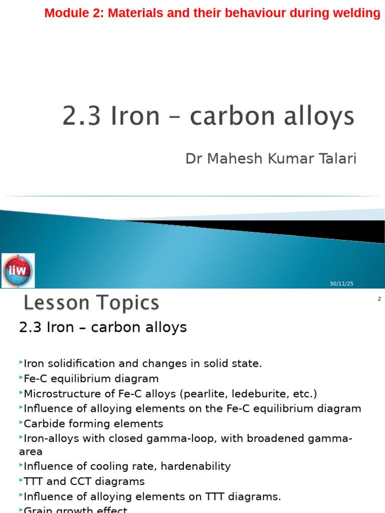 2.3 Iron - Carbon Alloys V05 | PDF | Heat Treating | Steel
