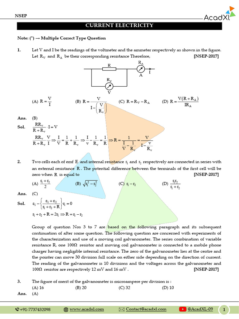 Current Electricity - Alternating Current - FC | PDF | Capacitor | Capacitance