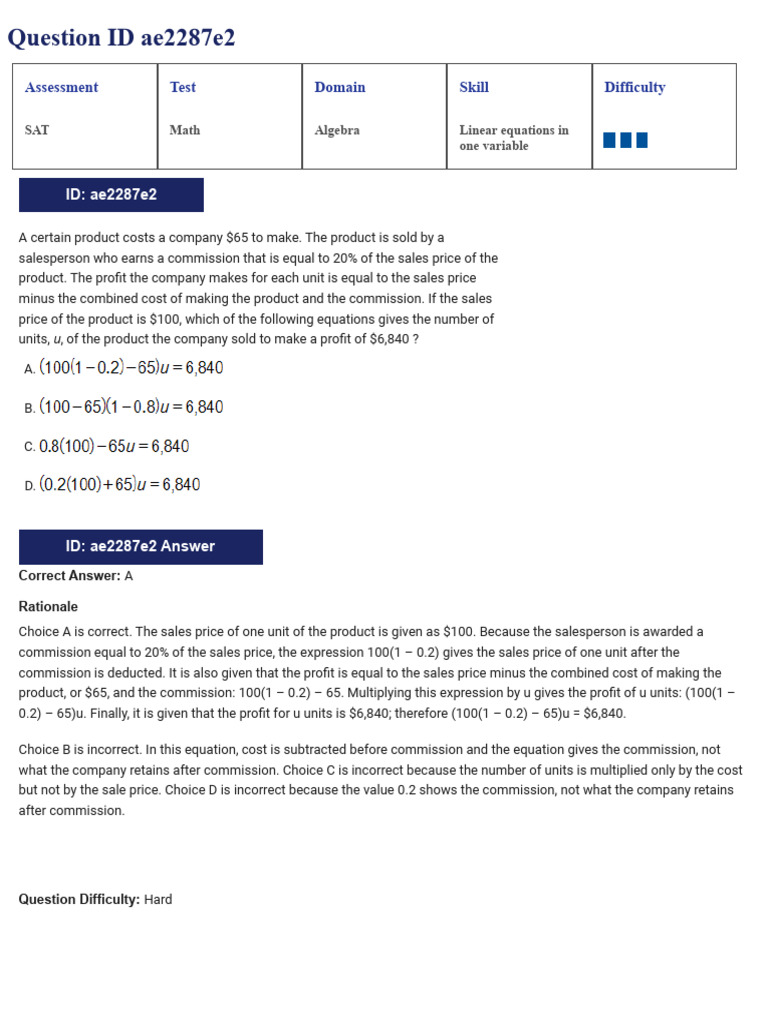 Sat Math Practice Covering All Domains. | PDF | Triangle | Function ...