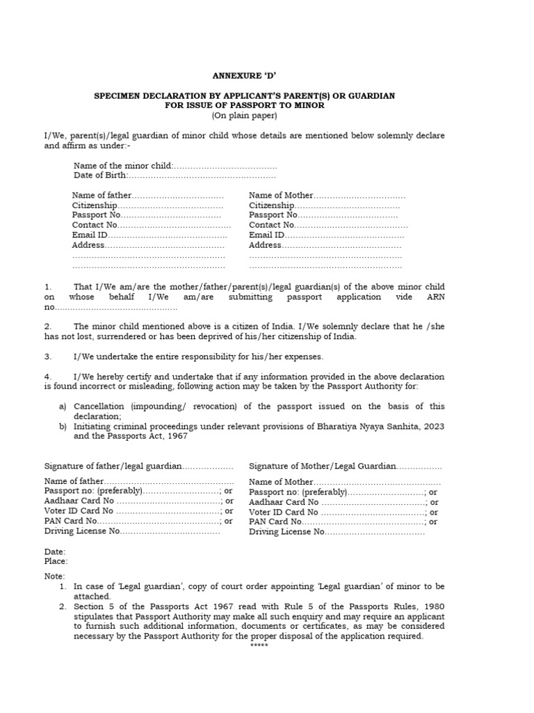 Annexure D | PDF | Identity Document | Government