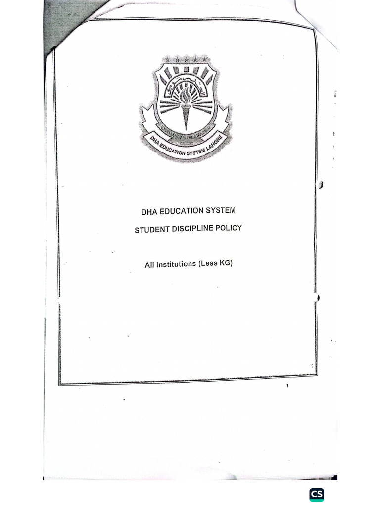 Discipline Policy DHA | PDF