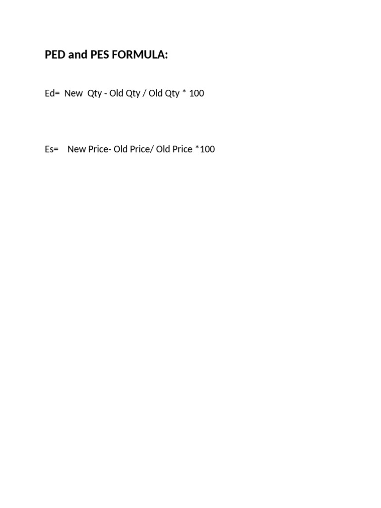 Ped and Pes Formula | PDF