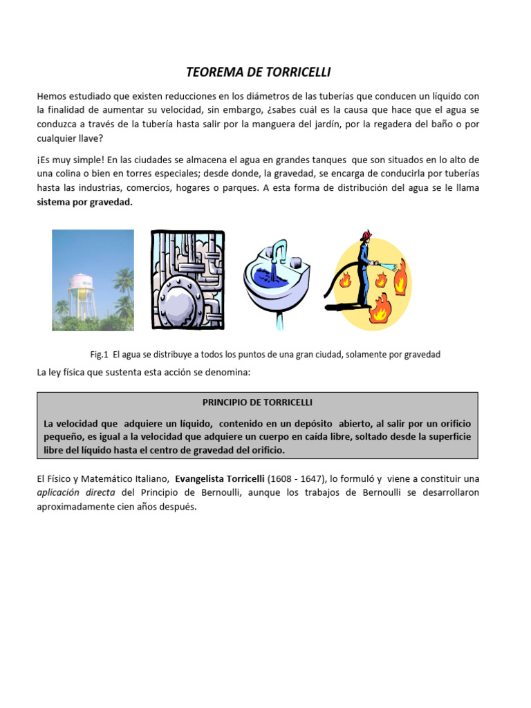 Principio de Torricelli y Aplicaciones | PDF | Presión | Gases