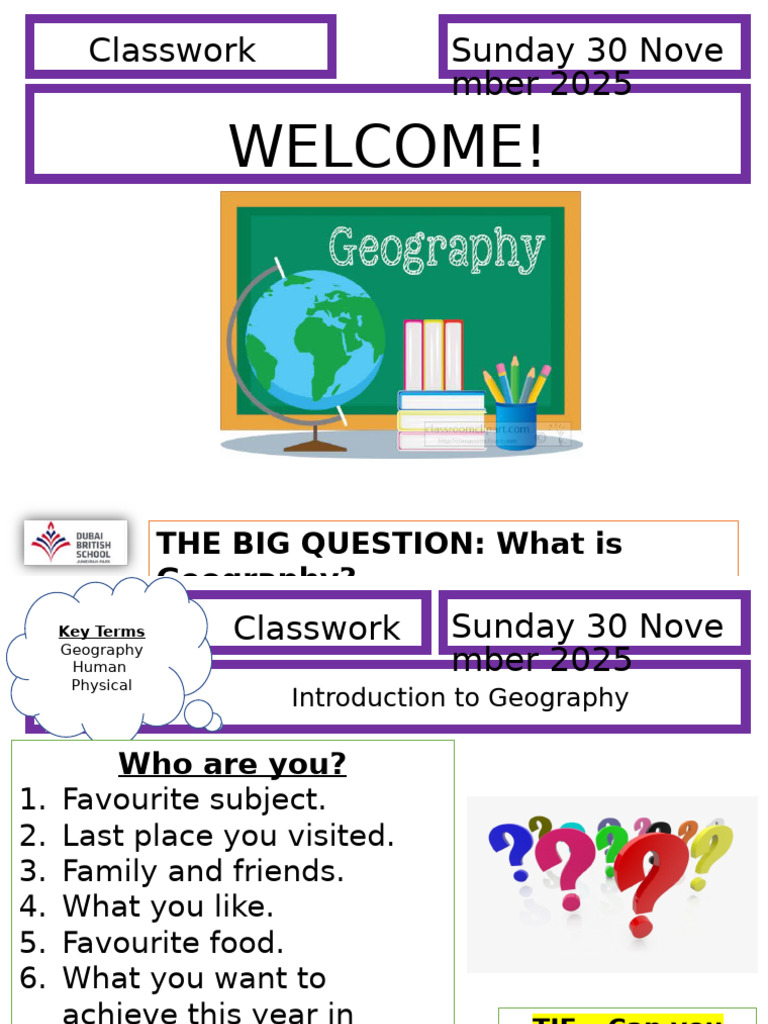 Introduction to Geography Classwork | PDF | Natural Environment | Geography