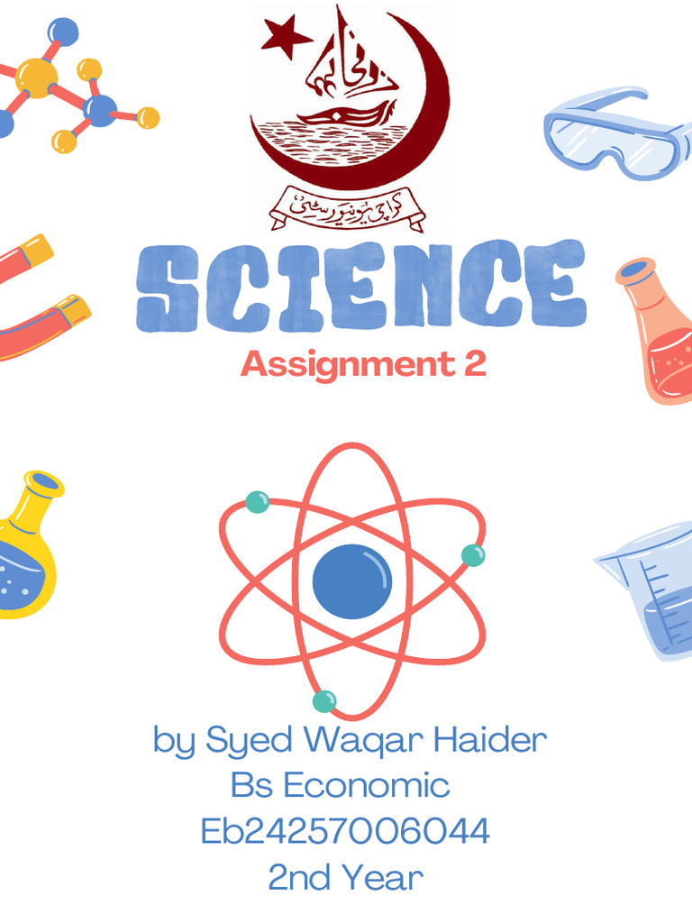 Science Lesson Project Assignment Cover in Colorful Fun Style ...