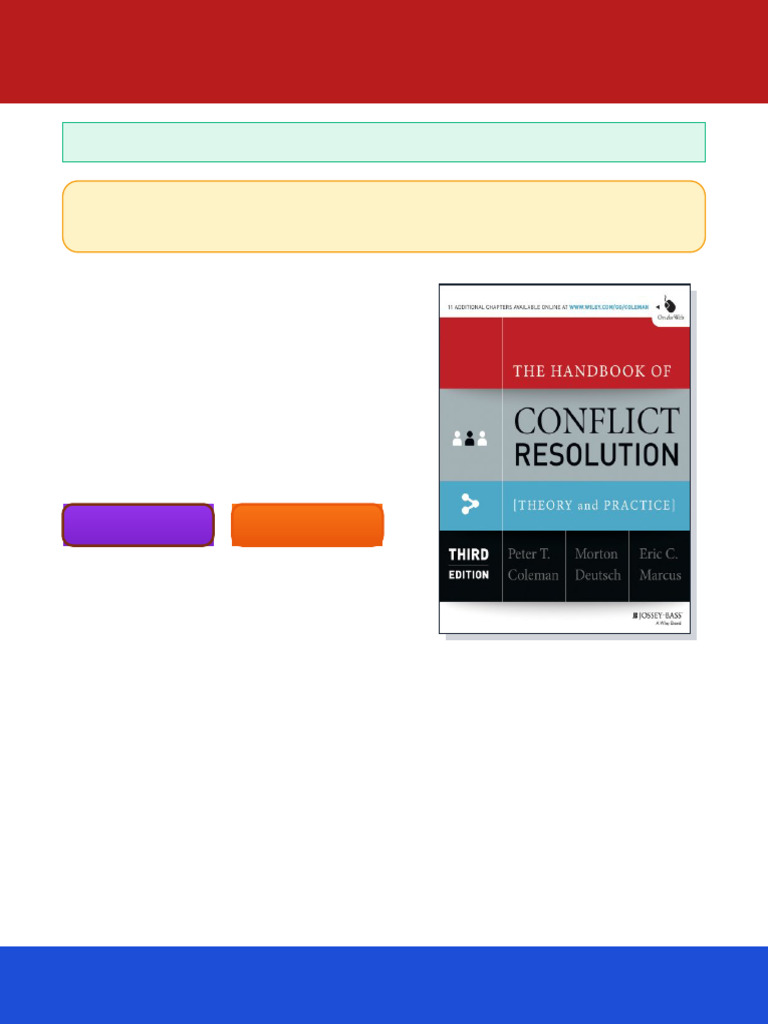 The Handbook of Conflict Resolution: Theory and Practice 3rd Edition ...