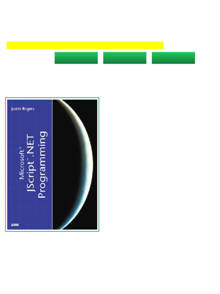 Microsoft Jscript NET Programming Justin Rogers Digital Download | PDF