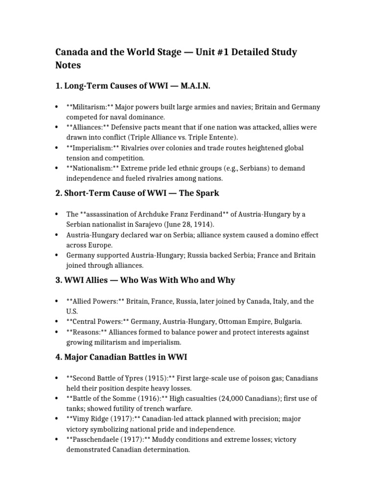 Canada’s Role in WWI and WWII | PDF | World War I | Allies Of World War II