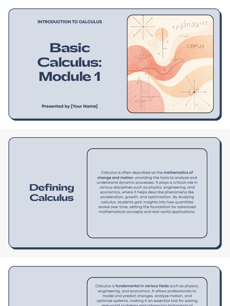 Introduction to Basic Calculus Concepts | PDF | Derivative | Calculus