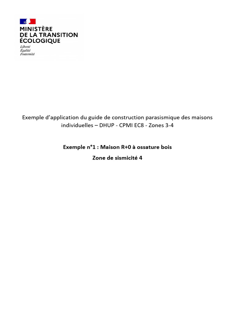Construction parasismique : Maison R+0 bois | PDF | Fondation ...