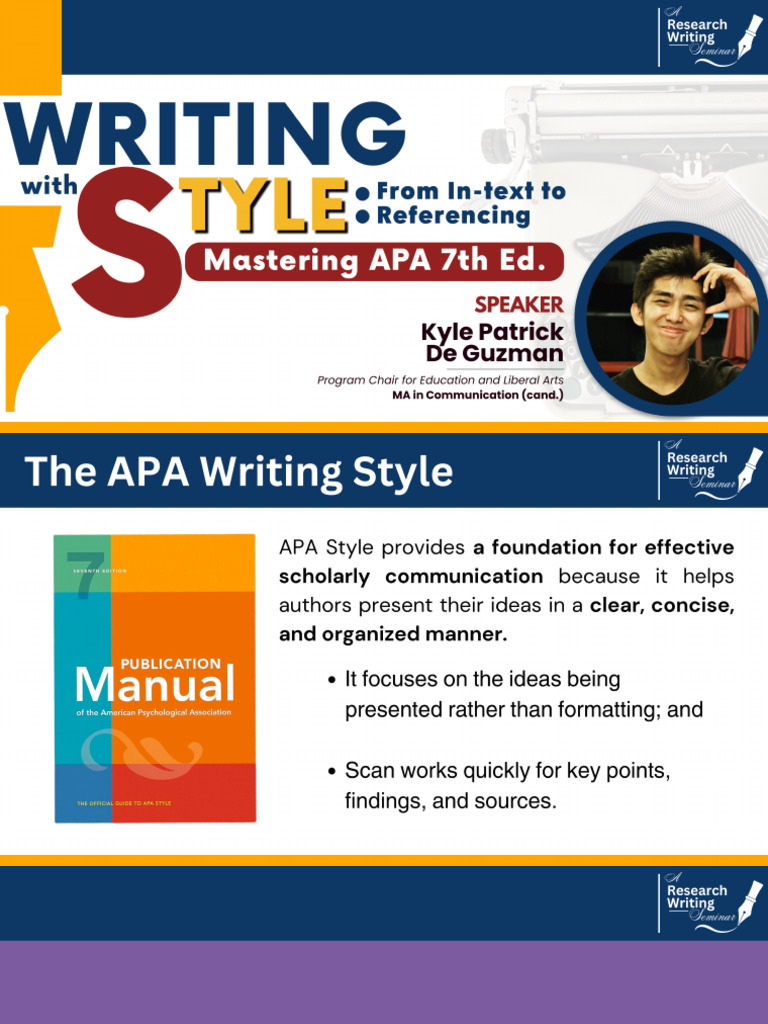 Writing With Style From In-Text To Referencing - Mastering APA 7th Ed ...