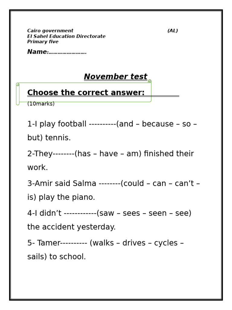 Primary Five AL | PDF